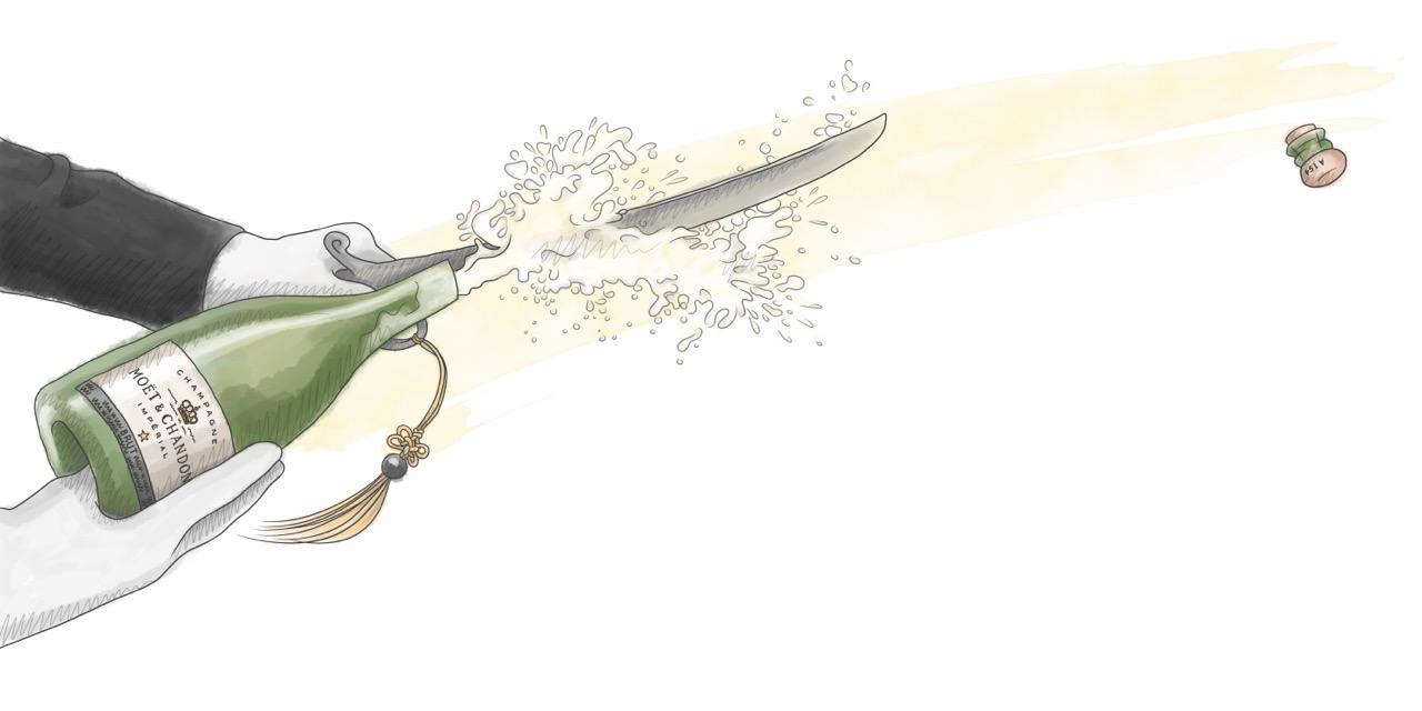 Sabrering (sabrage) - Champagne-skolan - BestChampagne